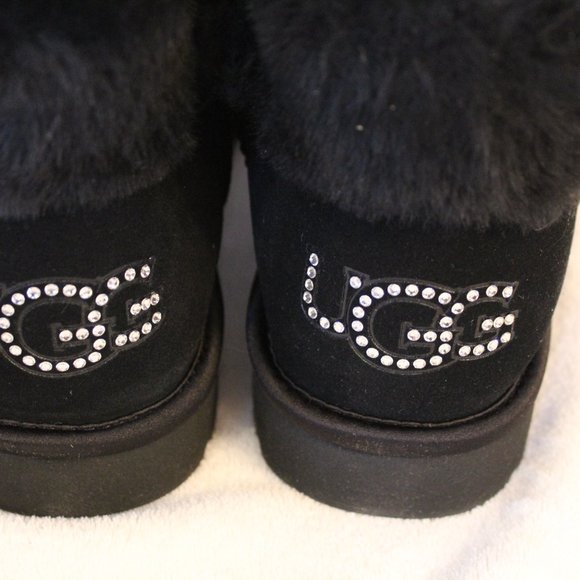 UGG | Shoes | Ugg Mini Bling Swarovski Crystal Suede Boots | Poshmark